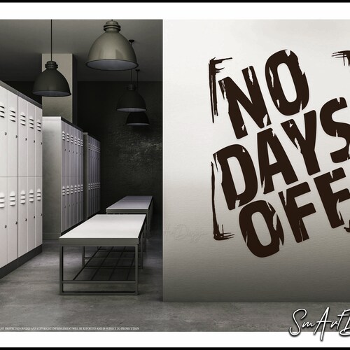 No Days Off Gym Wall Vinyl Decal Training Motivational Quote - Etsy