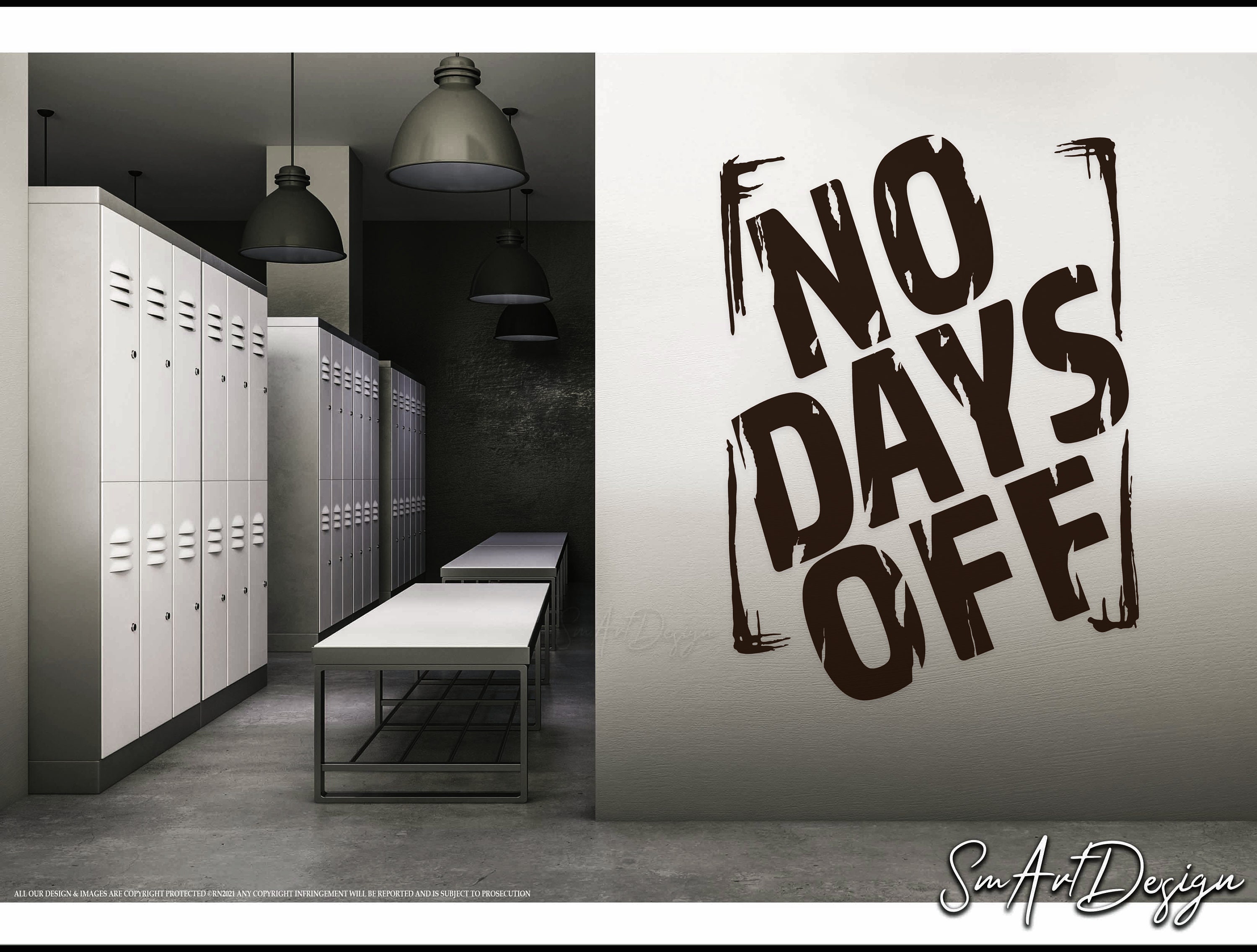 No Days Off Gym Wall Vinyl Decal Training Motivational Quote - Etsy