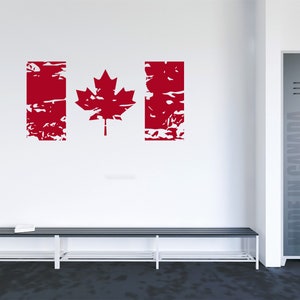 Canadian Flag Wall Decal - Distressed Canada Flag Vinyl Sticker ...