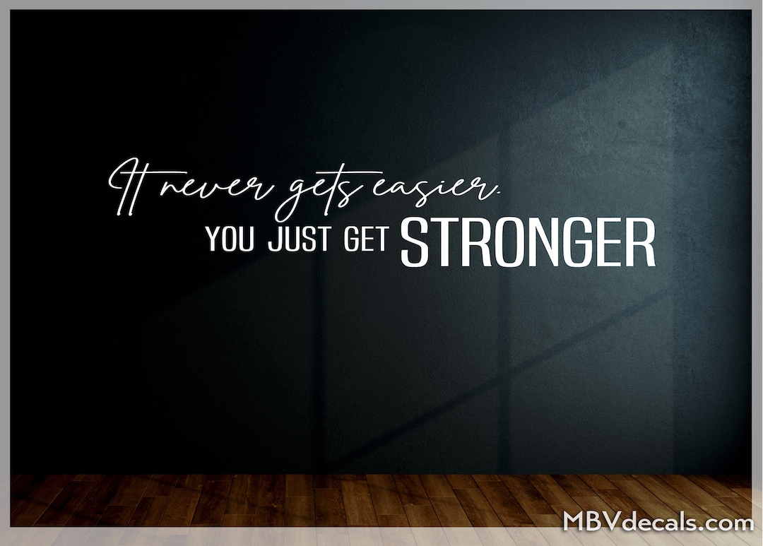 Fitness | Gym Wall Vinyl Decal " It Never Gets Easier You Just Get ...