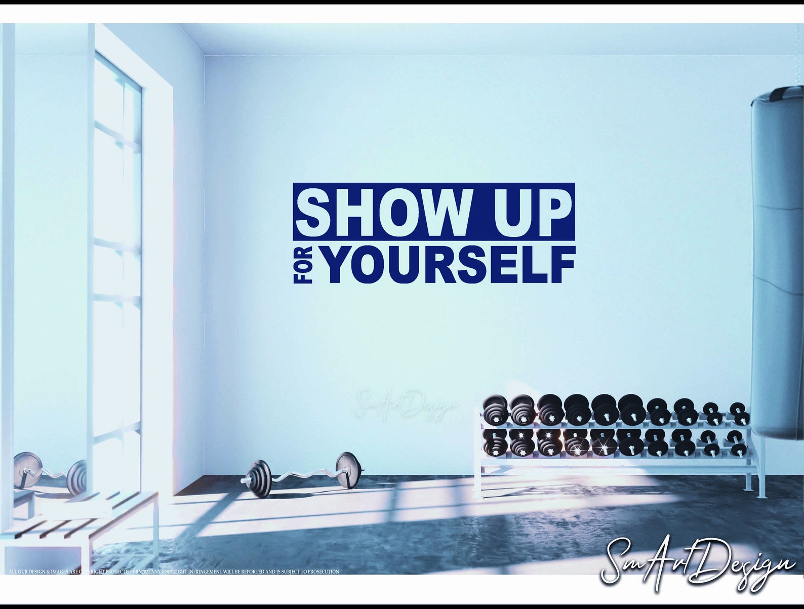 Show up for Yourself Motivational Gym and Office Wall Vinyl - Etsy