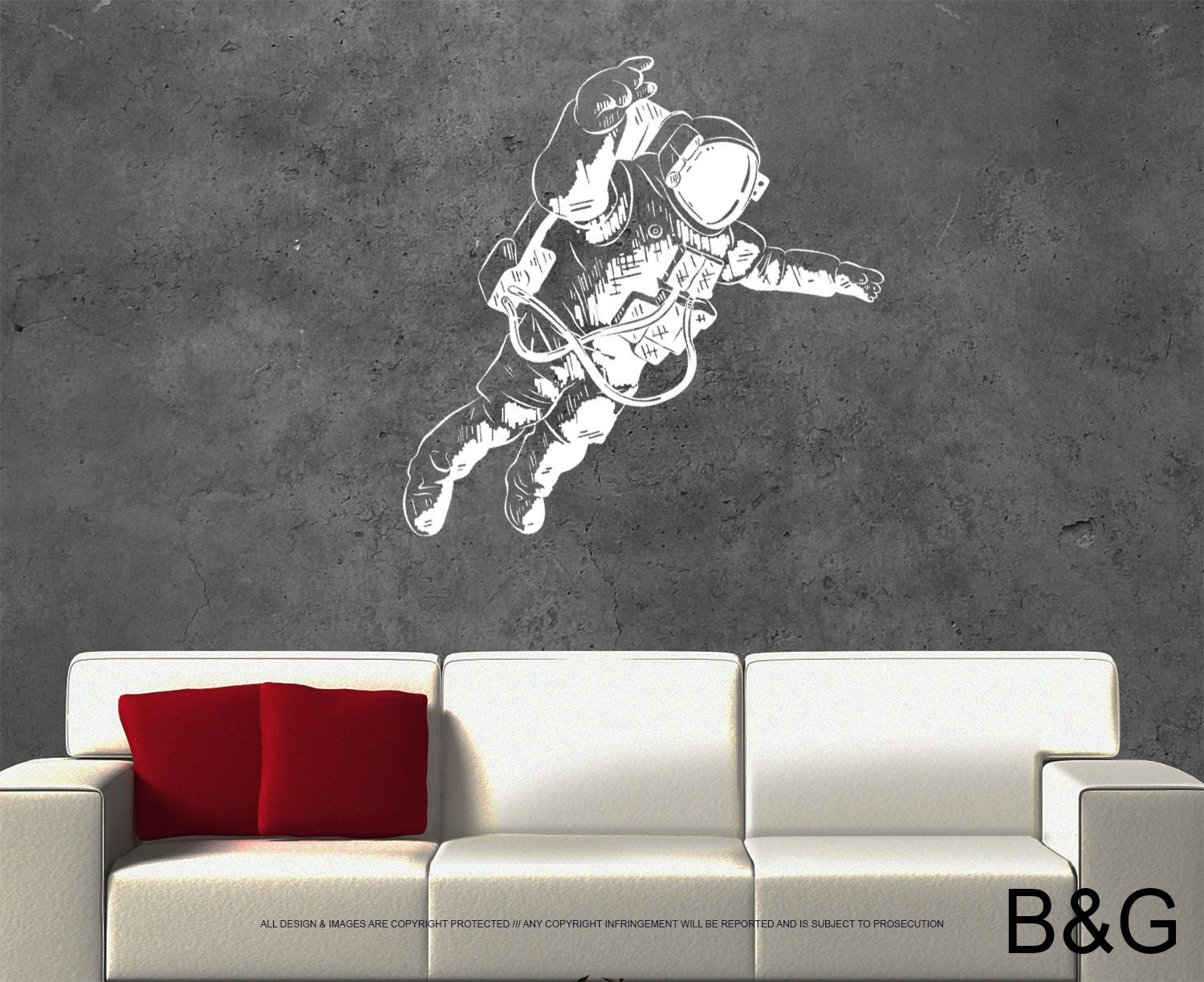 Astronaut Decal Astronaut Sketch Vinyl Sticker Hand Draw - Etsy