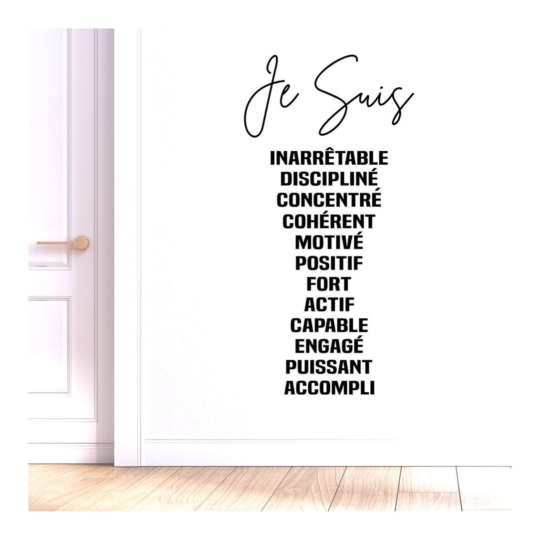French 'je Suis' Affirmation Vinyl Wall Decal – Motivational Decor - Etsy