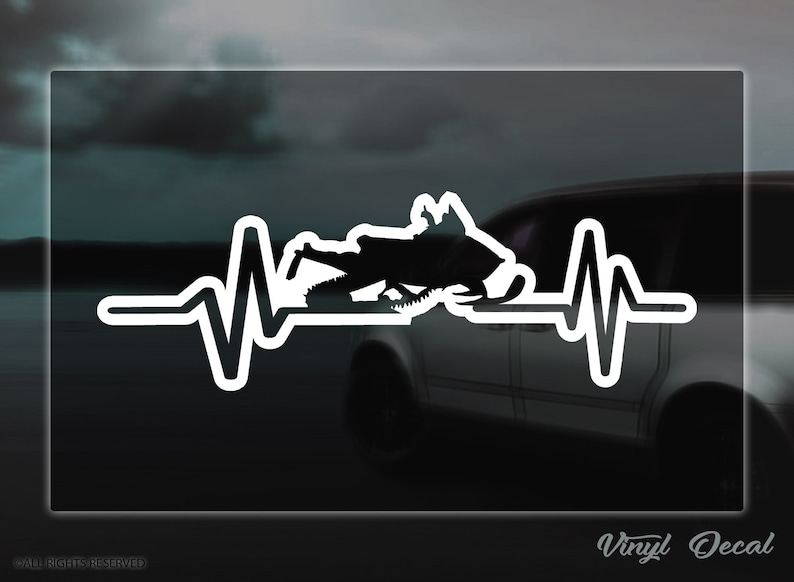 Snowmobile Vinyl Decal Sticker VRS Decal Heartbeat Car - Etsy