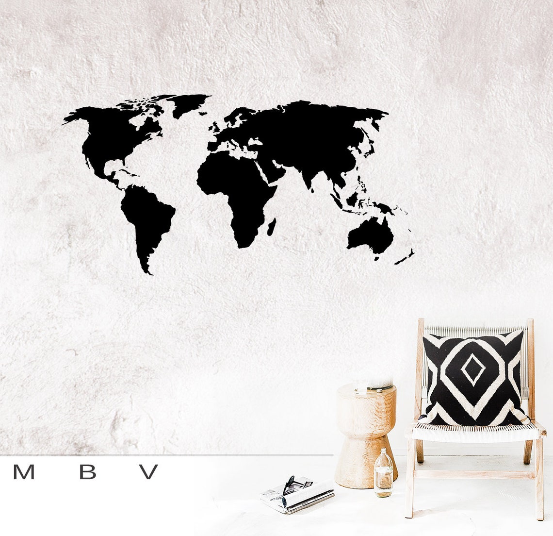 World Map Vinyl Decal World Map Wall Art Earth Planet - Etsy Canada