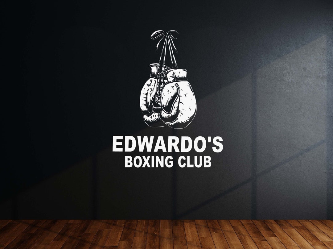 Boxing Sign Vinyl Wall Decal- Custom Name & Text Gym Decor - Boxing ...