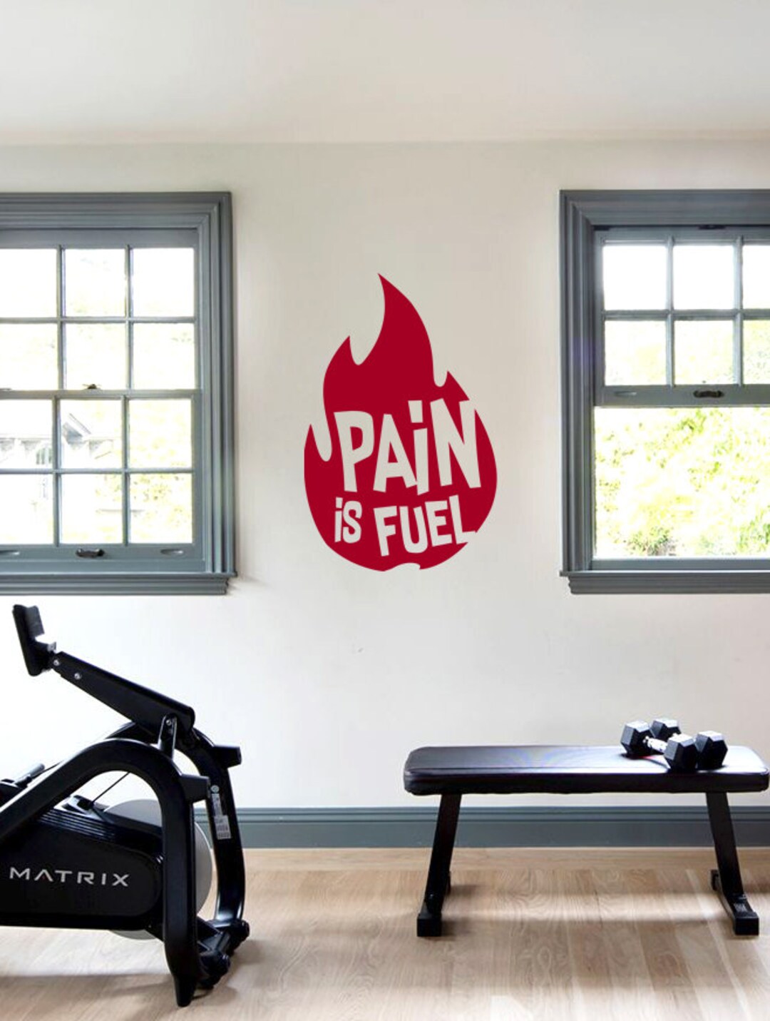 PAIN IS FUEL - Gym Wall Decal - Home Gym Decor Ideas - Training Room ...