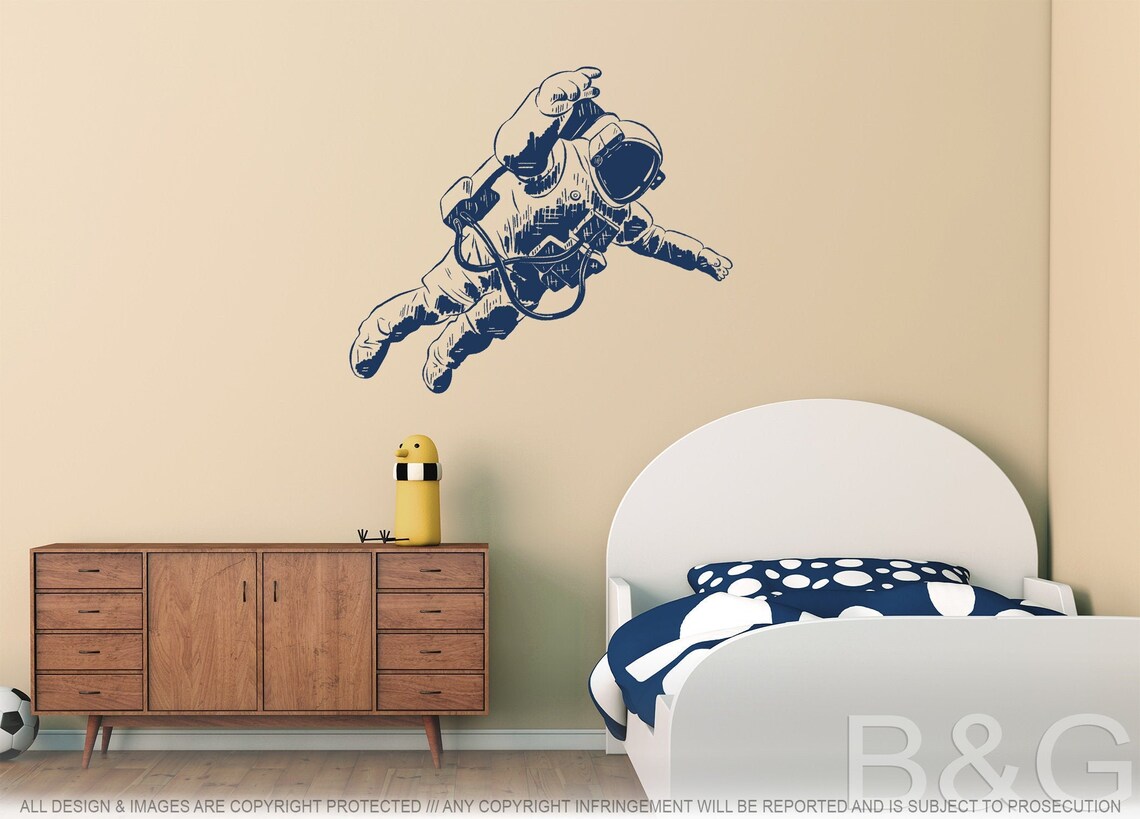 Astronaut Decal Astronaut Sketch Vinyl Sticker Hand Draw - Etsy