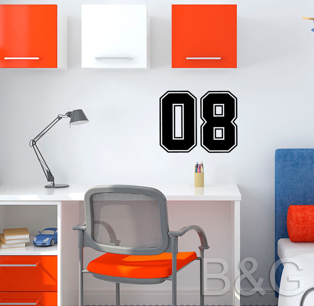 Sports Jersey Numbers Decals | Choose Your Numbers (0-99) | Hockey ...