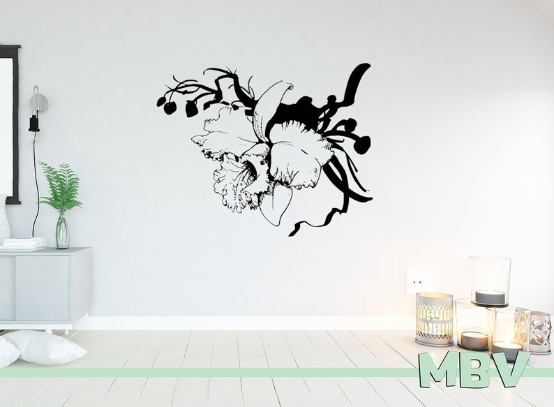 Large Flower Wall Decal Wall Art Flowers Vinyl Sticker | Etsy
