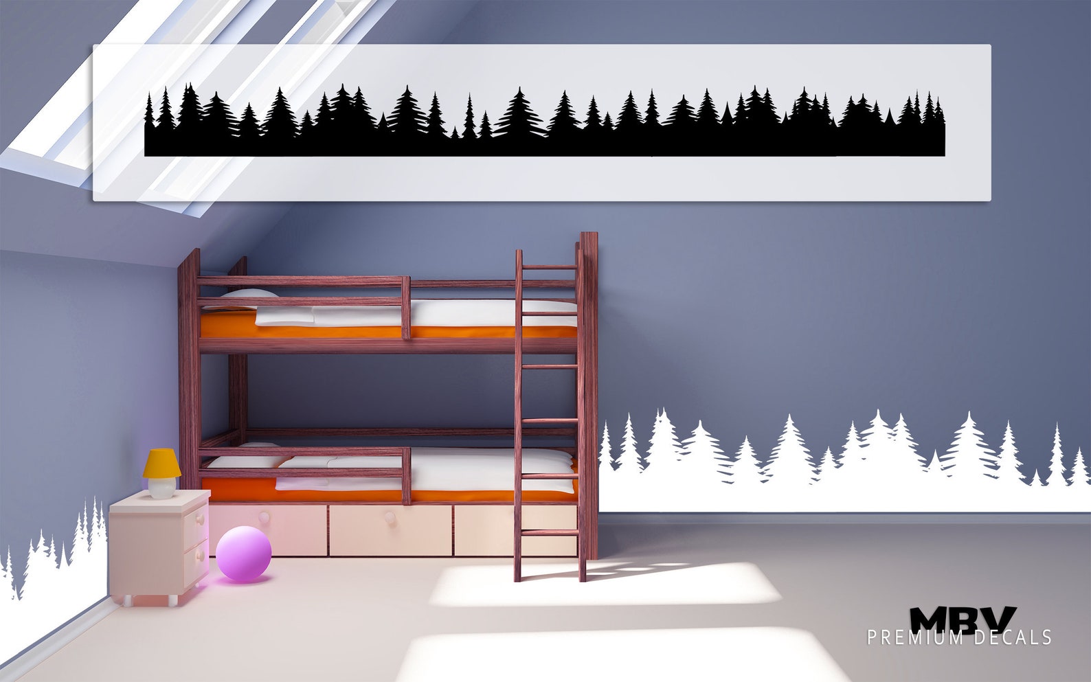 Fir Trees Decals Forest Stripe Vinyl Decal Pine Tree Wall - Etsy