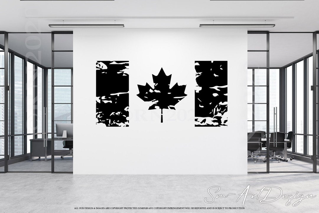 Canadian Flag Wall Decal - Distressed Canada Flag Vinyl Sticker ...