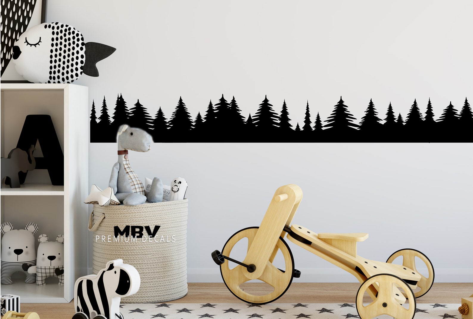 Fir Trees Decals Forest Stripe Vinyl Decal Pine Tree Wall - Etsy