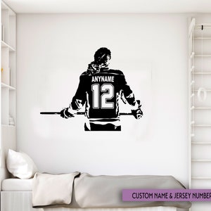 Wall Art Ringette / Ringuette Player Vinyl Decal Custom Name & Jersey ...