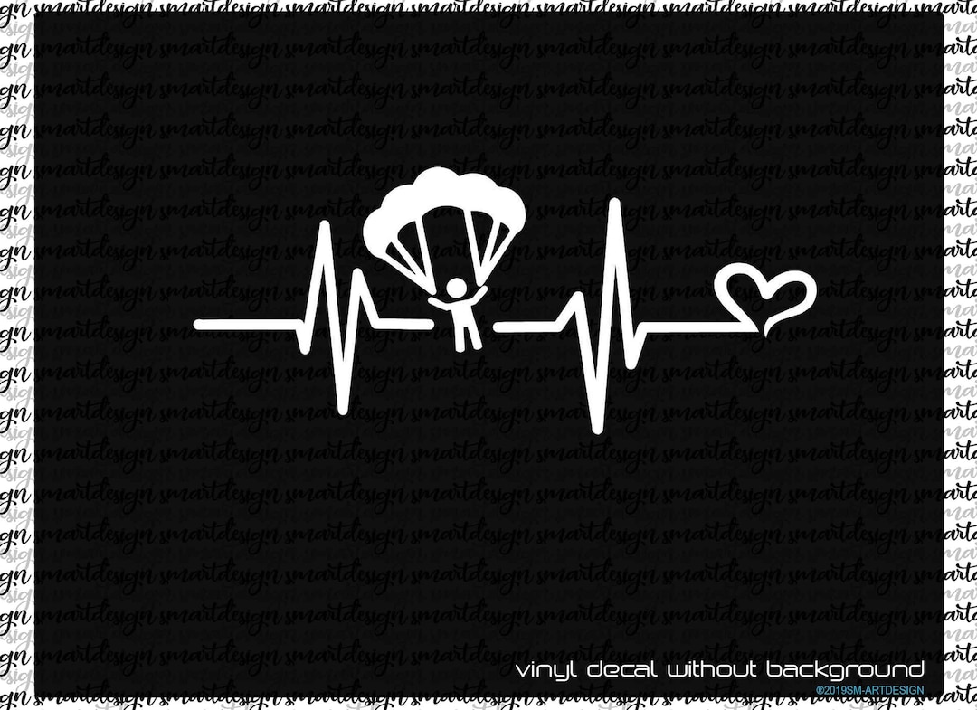 Sky Diving Decal - Heartbeat Sky Diving Decal - VRS Vinyl Sticker - Sky ...