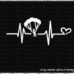 Sky Diving Decal - Heartbeat Sky Diving Decal - VRS Vinyl Sticker - Sky ...