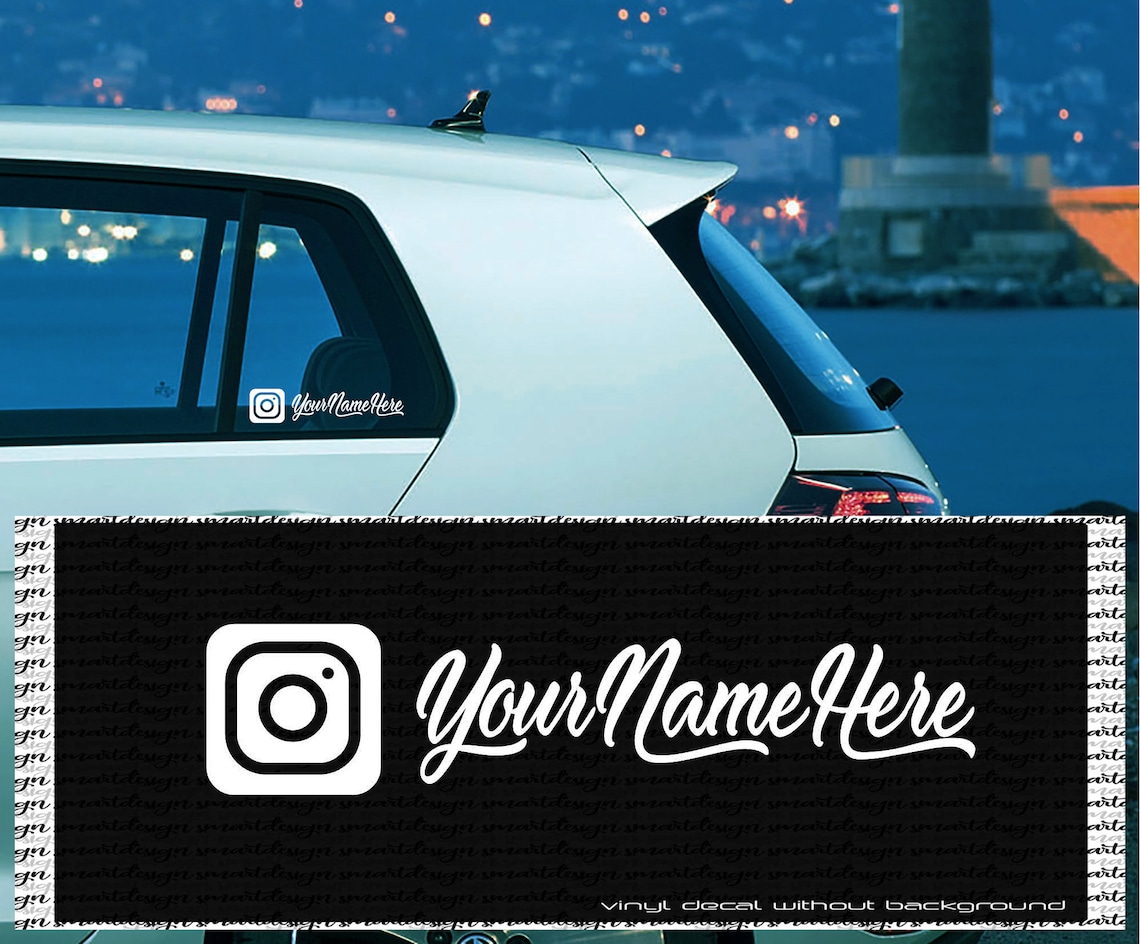 Instagram Vinyl Decal Custom Text / IG Name Hashtag Wall - Etsy