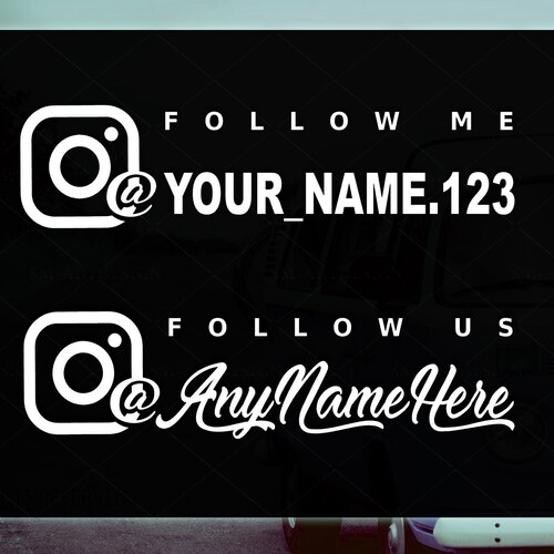 Follow Us Me INSTAGRAM Custom Vinyl Decal Personalized Text - Etsy
