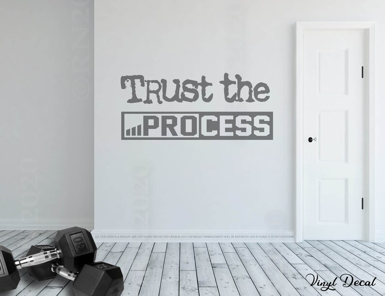 Trust the Process Wall Decal Vinyl Sticker Gym Quote Home | Etsy