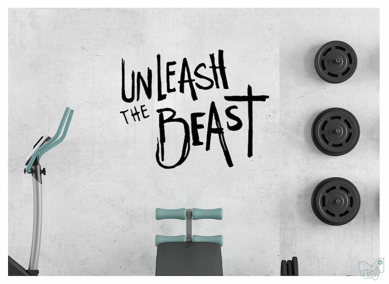 Unleash the Beast, Wall Vinyl Decal, Gym Sticker, Home Gym Decor ...