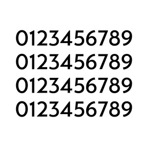 Numbers Vinyl Decals - 40 Digits (4x 012345679) Weatherproof (sun ...
