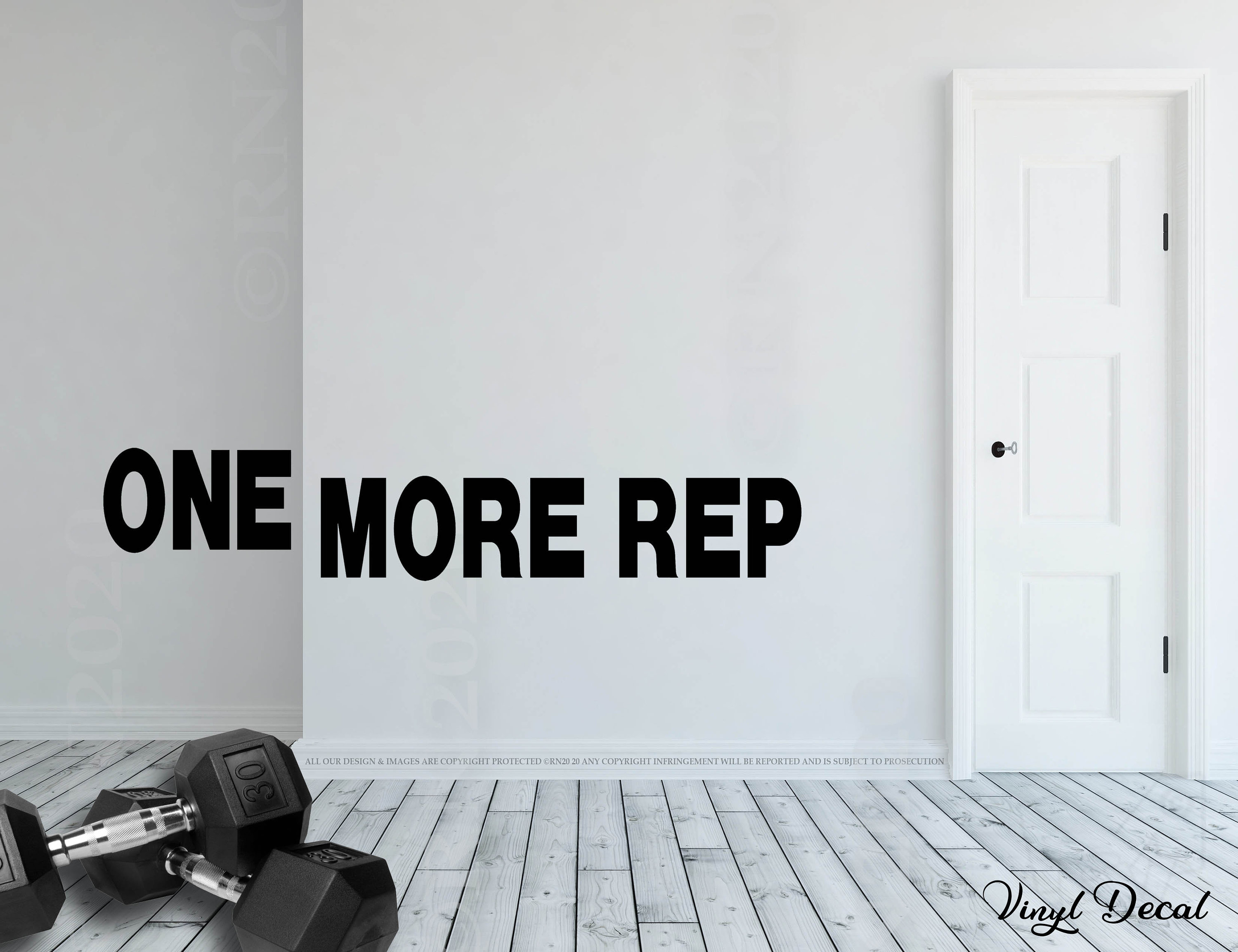 Gym quote '' One more rep '' Wall decal vinyl | Etsy