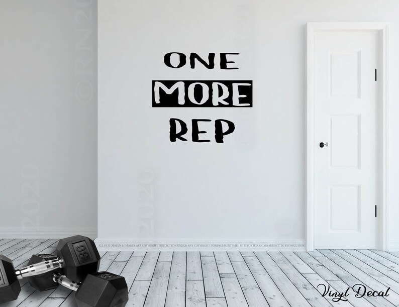 One More Rep Wall Decal Vinyl Sticker Gym Quote Gym Decor - Etsy