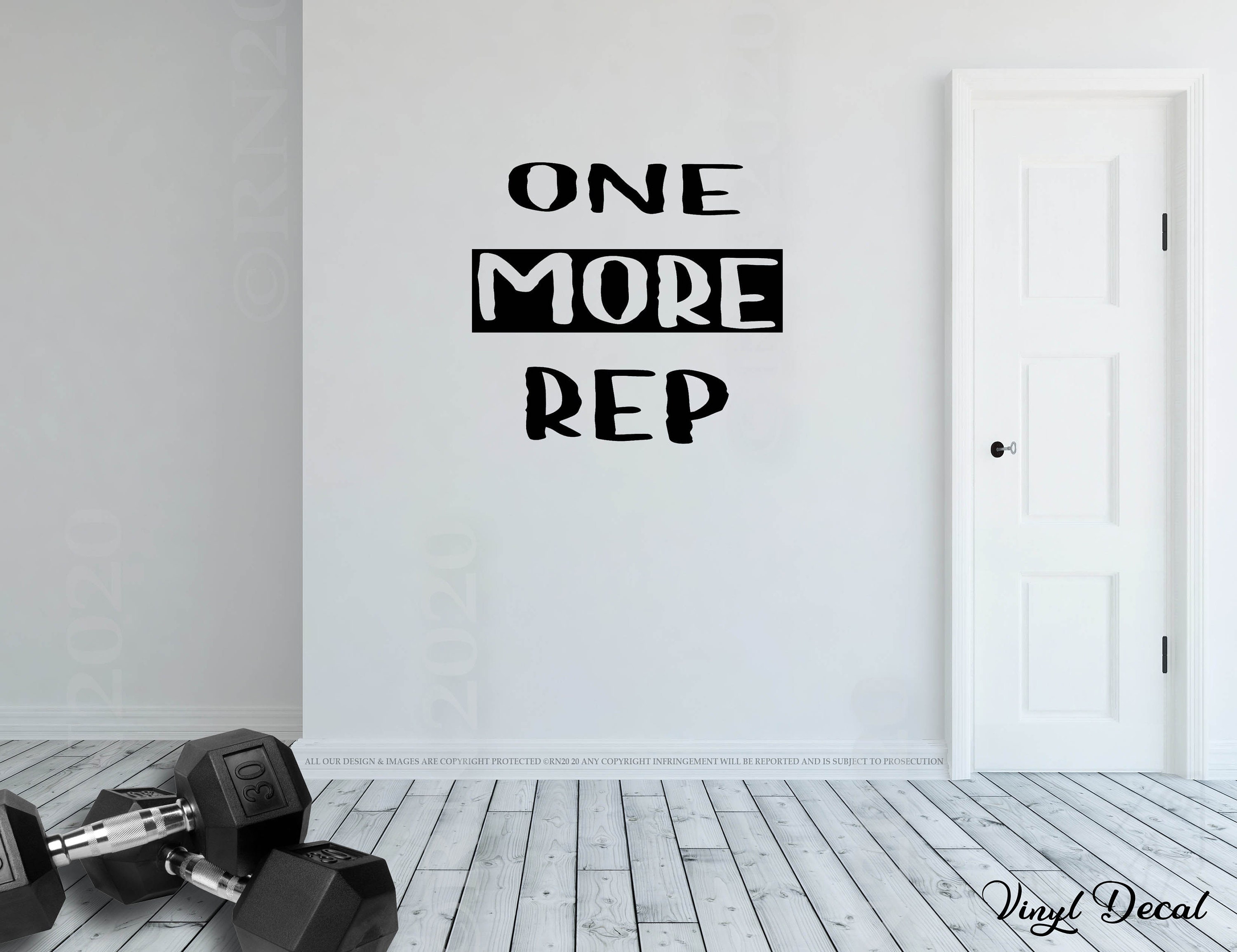 One More Rep Wall Decal Vinyl Sticker Gym Quote Gym Decor - Etsy