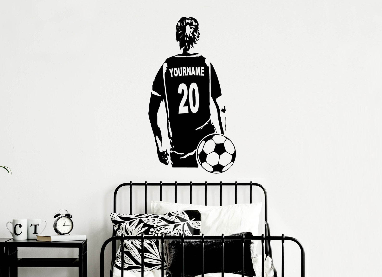 Soccer Girl Wall Decal Sticker Custom Name Jersey Football - Etsy