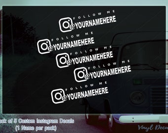 Follow Us Me INSTAGRAM Custom Vinyl Decal Personalized Text | Etsy