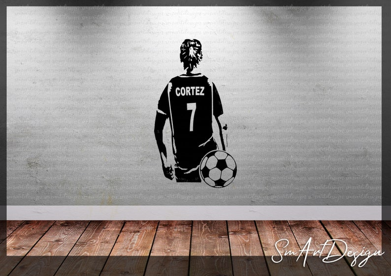 Soccer Girl Wall Decal Sticker Custom Name Jersey Football - Etsy