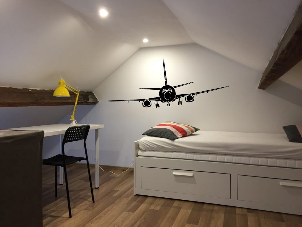 Airplane Wall Decal Airplane With Eyes Wall Art Large Wall - Etsy
