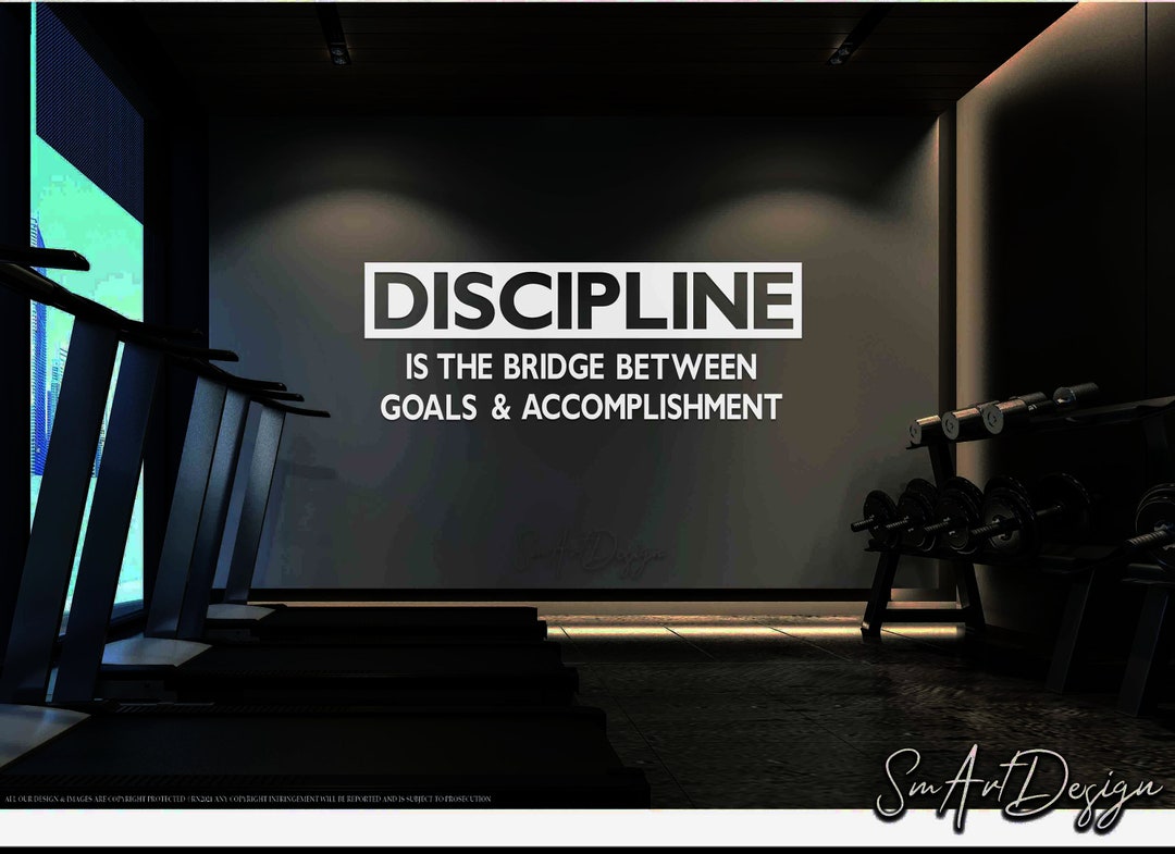 Discipline Motivational Vinyl Wall Decal: Home Gym Decor - Etsy