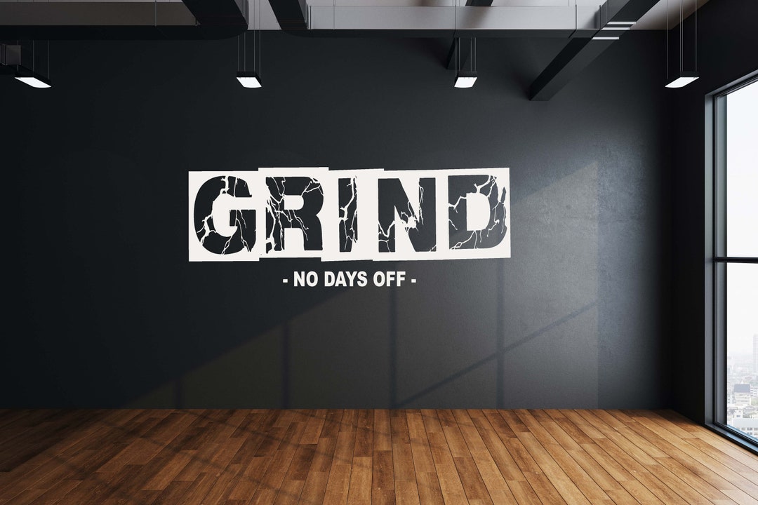 GRIND No Days off Gym Wall Decals - Motivational Gym Sticker - Gym ...