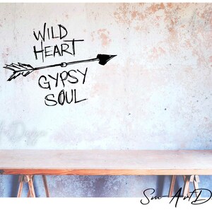 Wild Heart Gypsy Soul - Wall Decal - Wall Saying - Vinyl Lettering ...