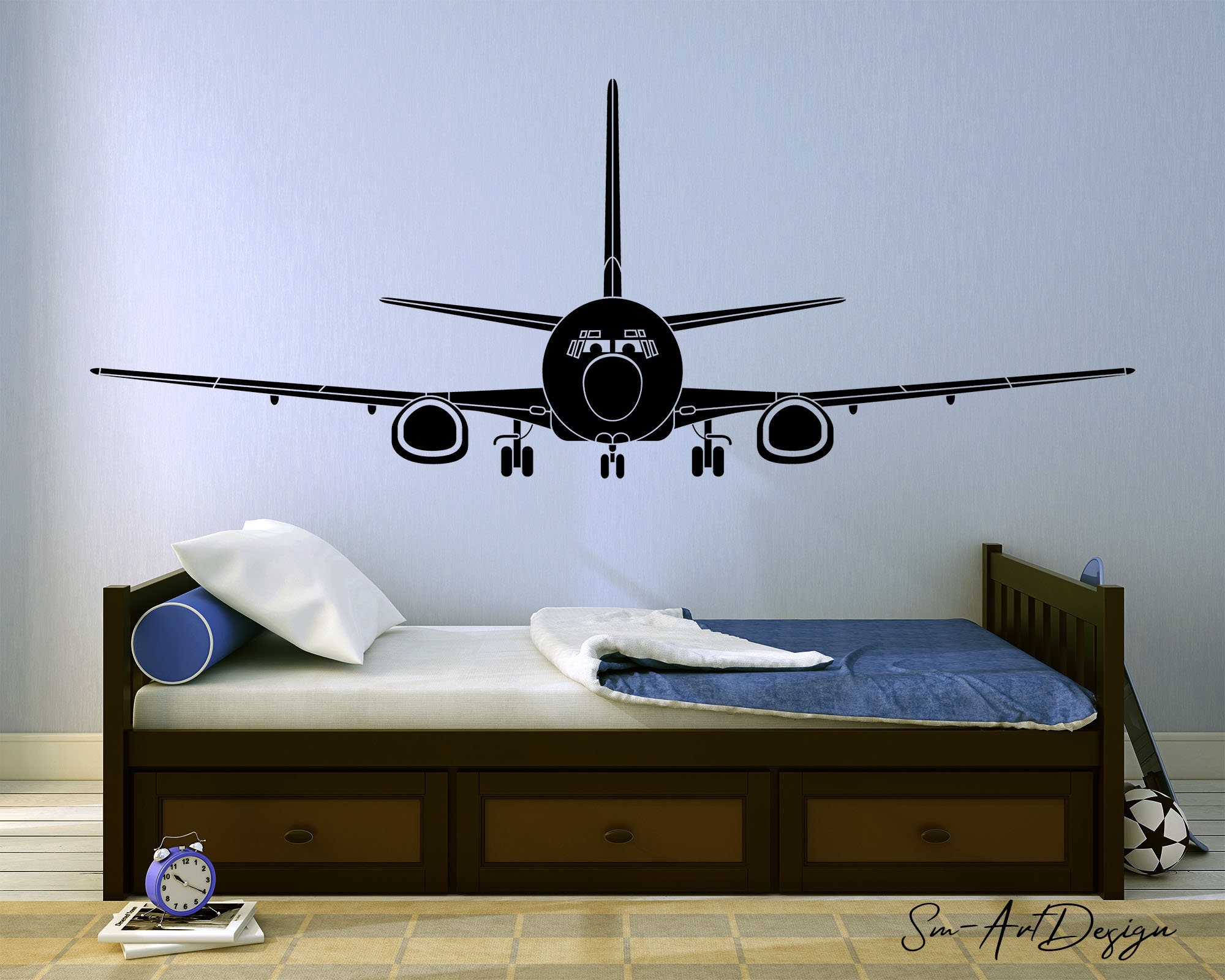 Airplane Wall Decal Airplane With Eyes Wall Art Large Wall - Etsy