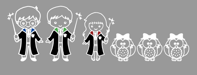 Personalized Custom Wizard Family Car Vinyl Decal Wizards Witches Magic Gift for Her Him ...