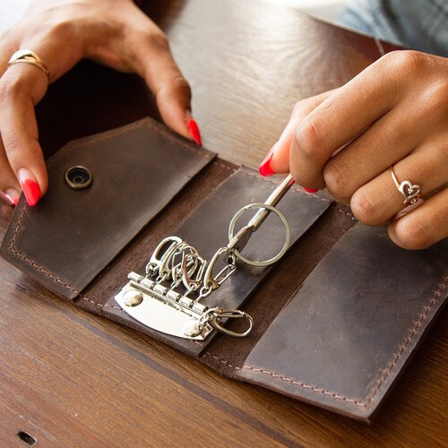 Leather Key Case Leather Key Holder Wallet Key Organizer Bag - Etsy ...