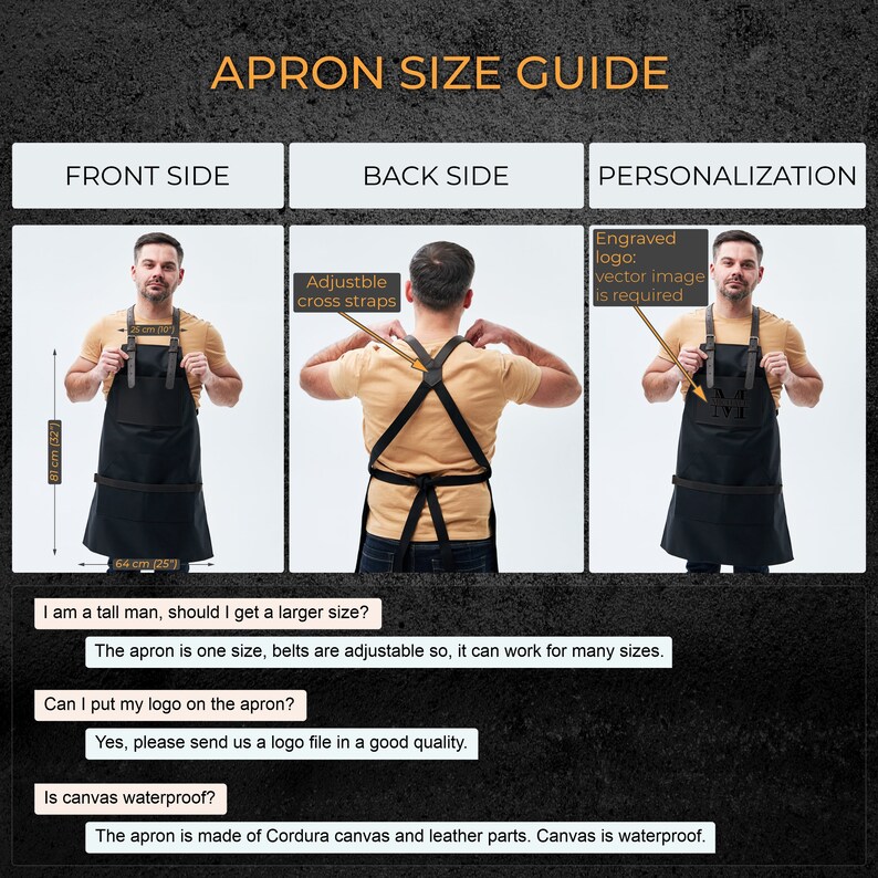 Personalized Apron With Logorestaurant Apronbartender - Etsy