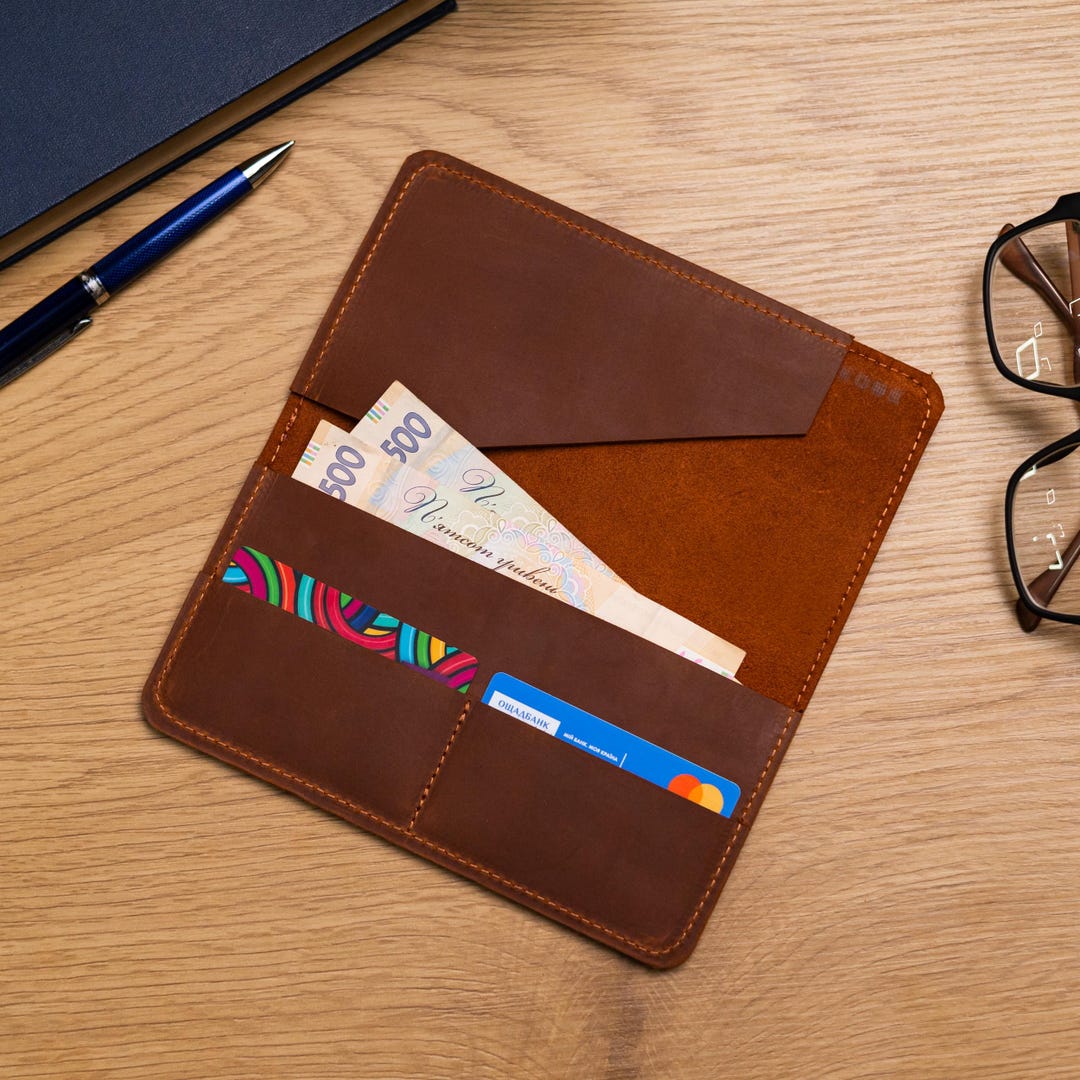 Leather Checkbook Cover, Custom Checkbook Wallet, Check Wallet Handmade ...