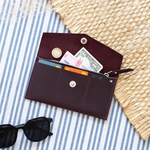 Leather Envelope Wallet, Envelope Wallet With Coin Pocket, Leather ...