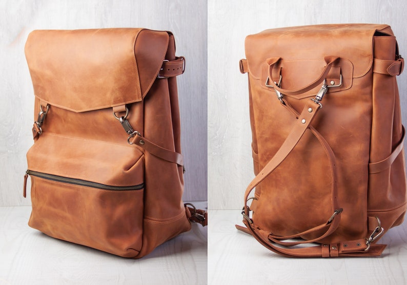 Large Backpacklaptop Backpackleather Backpackman - Etsy