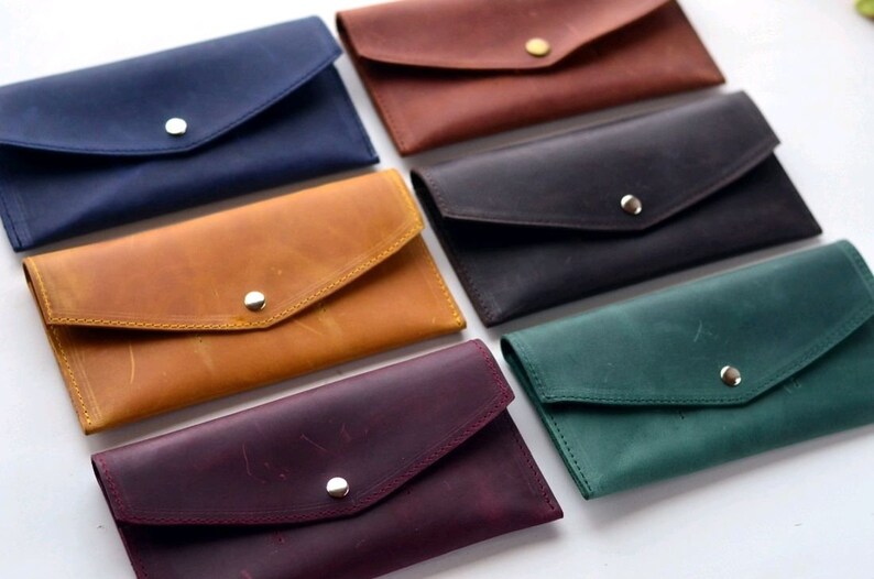 Leather Envelope Walletleather Envelope Clutchleather | Etsy