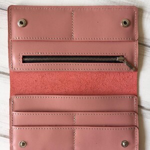 Pink Leather Women Wallet,minimalist Wallet,slim Wallet,leather Wallet ...