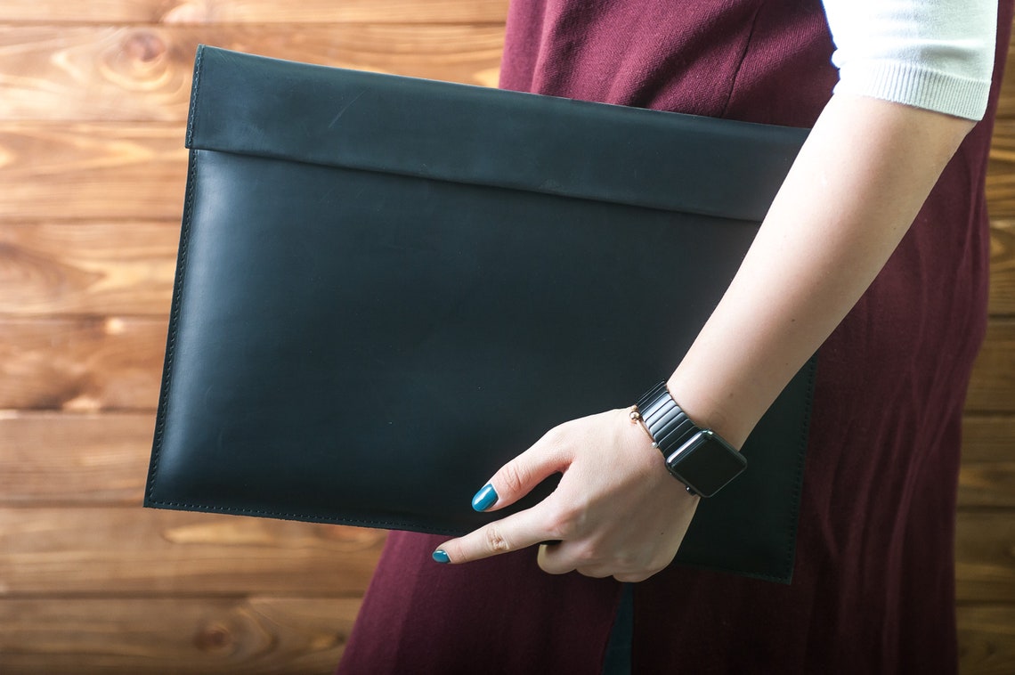 Macbook Pro Case Laptop Black Cover Leather Laptop Sleeve - Etsy