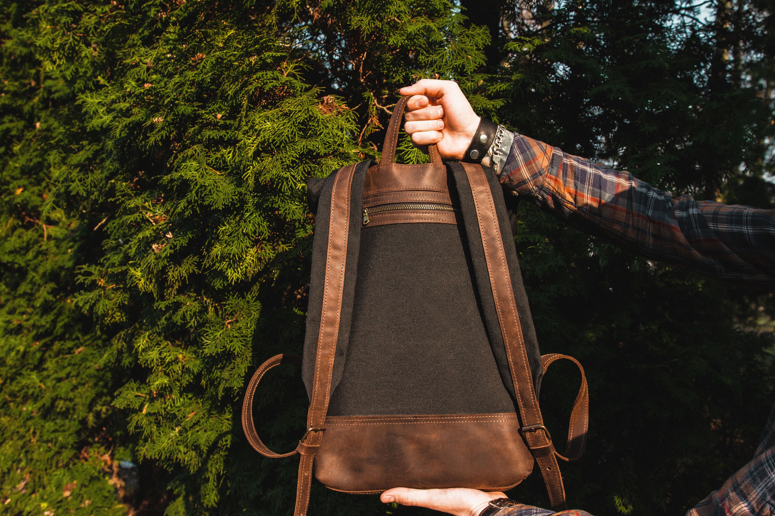 Genuine Leather Backpack,leather Backpack,canvas Backpack,laptop ...