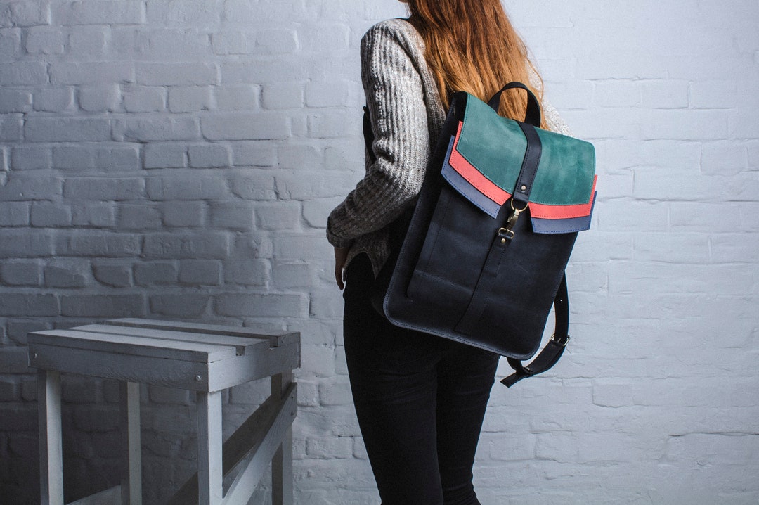 Three Color Backpack,laptop Backpack,school Backpack,leather Backpack ...