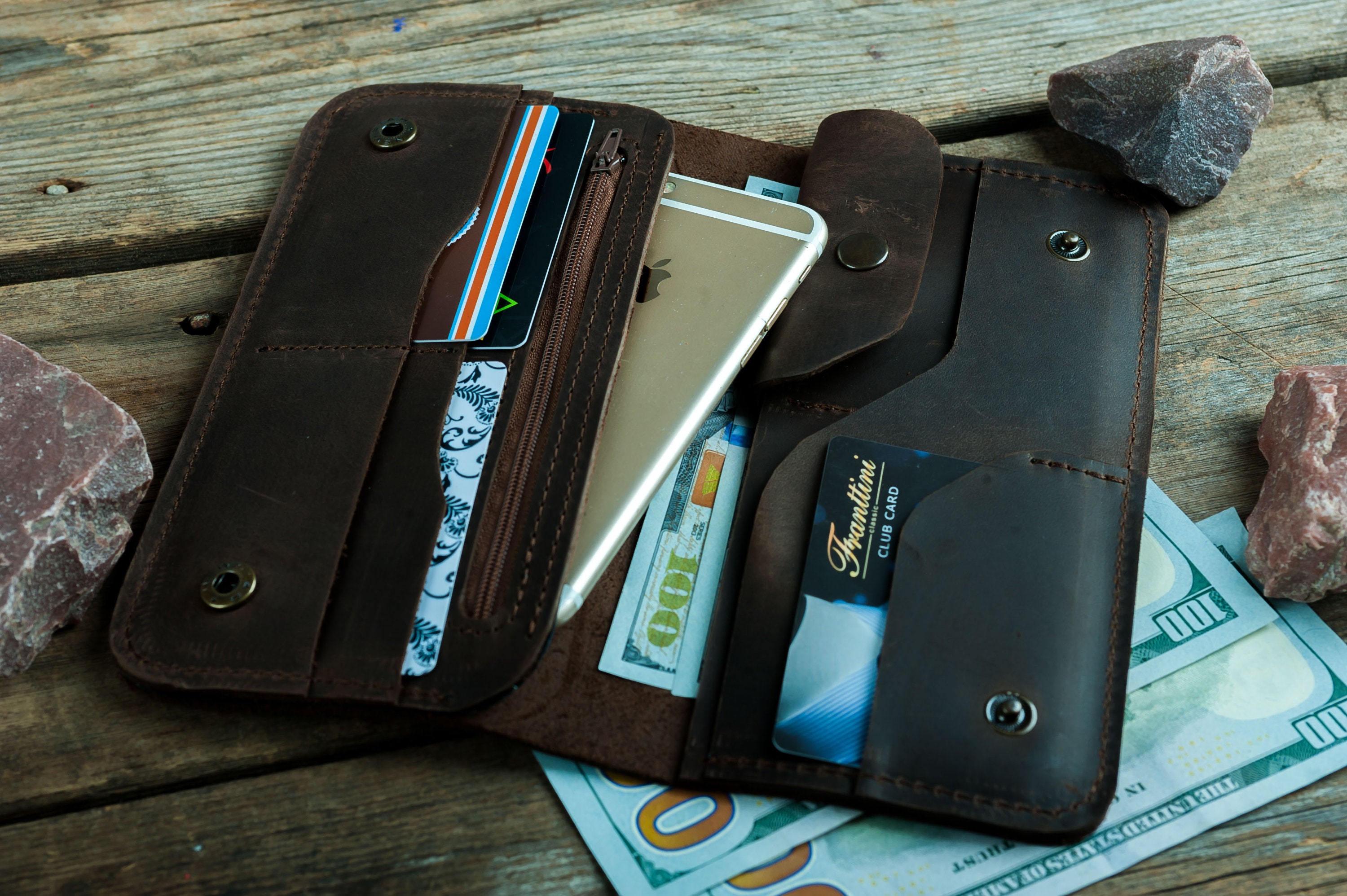 Long Wallets for Menlong Leather Walletpersonalized Wallet - Etsy