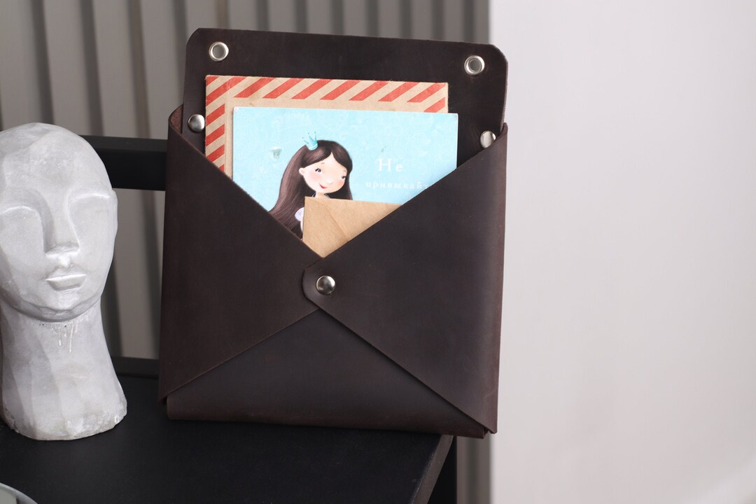 Leather Wall Pocket,leather Wall Envelope,mail Pocket,leather Wall ...