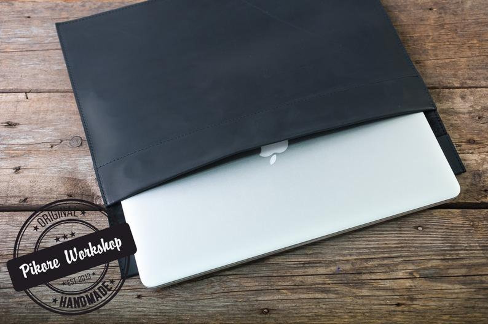 Macbook Pro Case Laptop Black Cover Leather Laptop Sleeve - Etsy